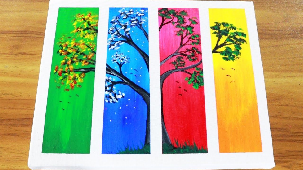 Four seasons scenery drawing videos | | Abstract four seasons drawing ...