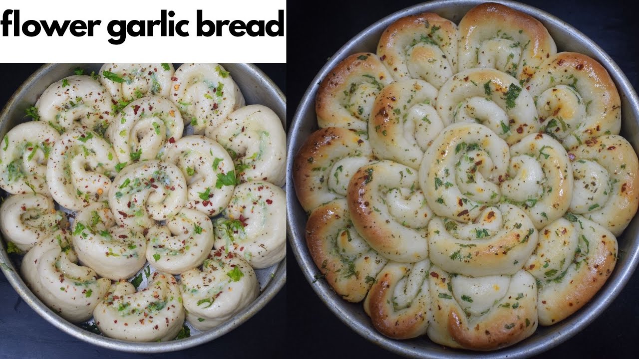 Flower Garlic Bread | ಹೂವಿನಂತೆ ಗಾರ್ಲಿಕ್ ಬ್ರೆಡ್ | Soft, Fluffy - YouTube
