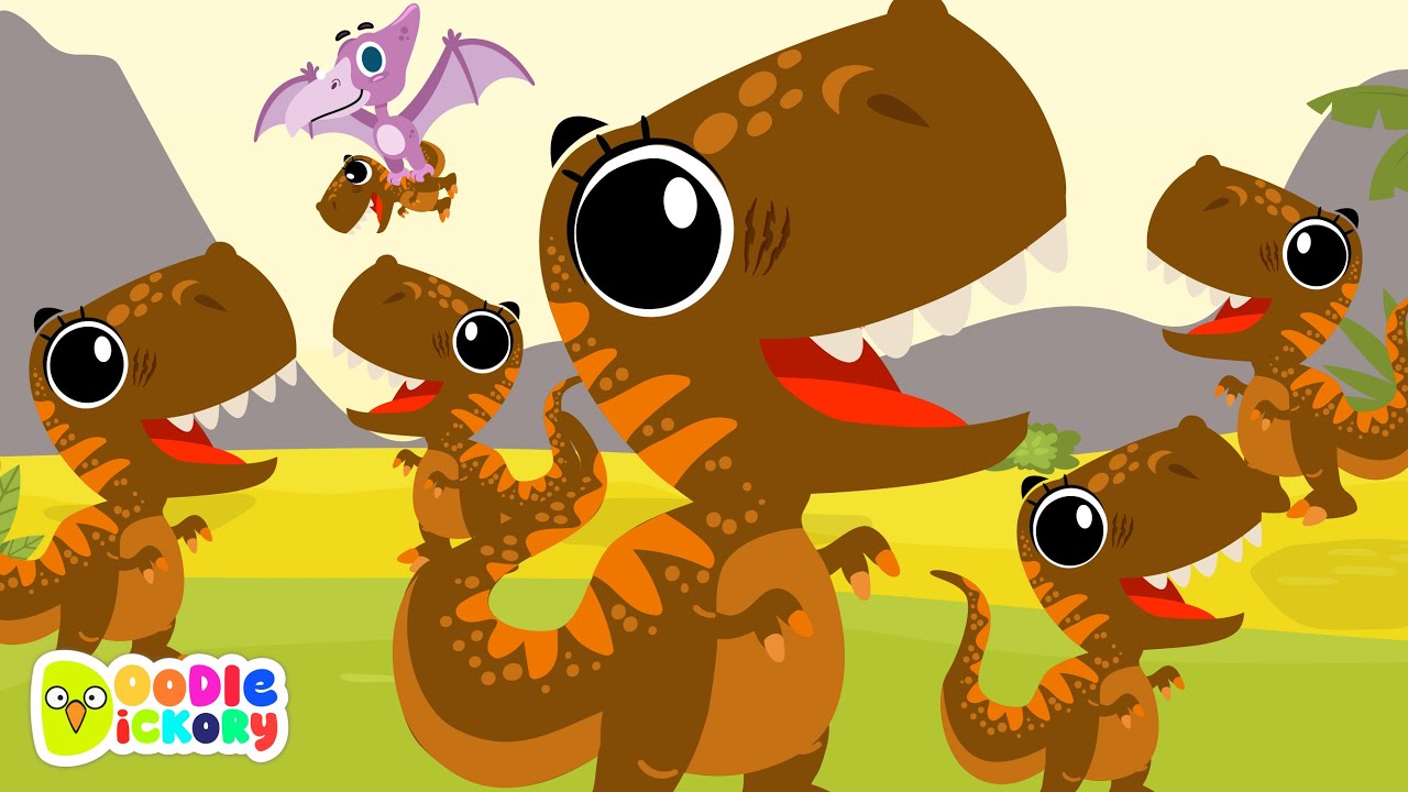 Five Little Dinosaurs | Kids Songs & Nursery Rhymes | Doodle Dickory ...