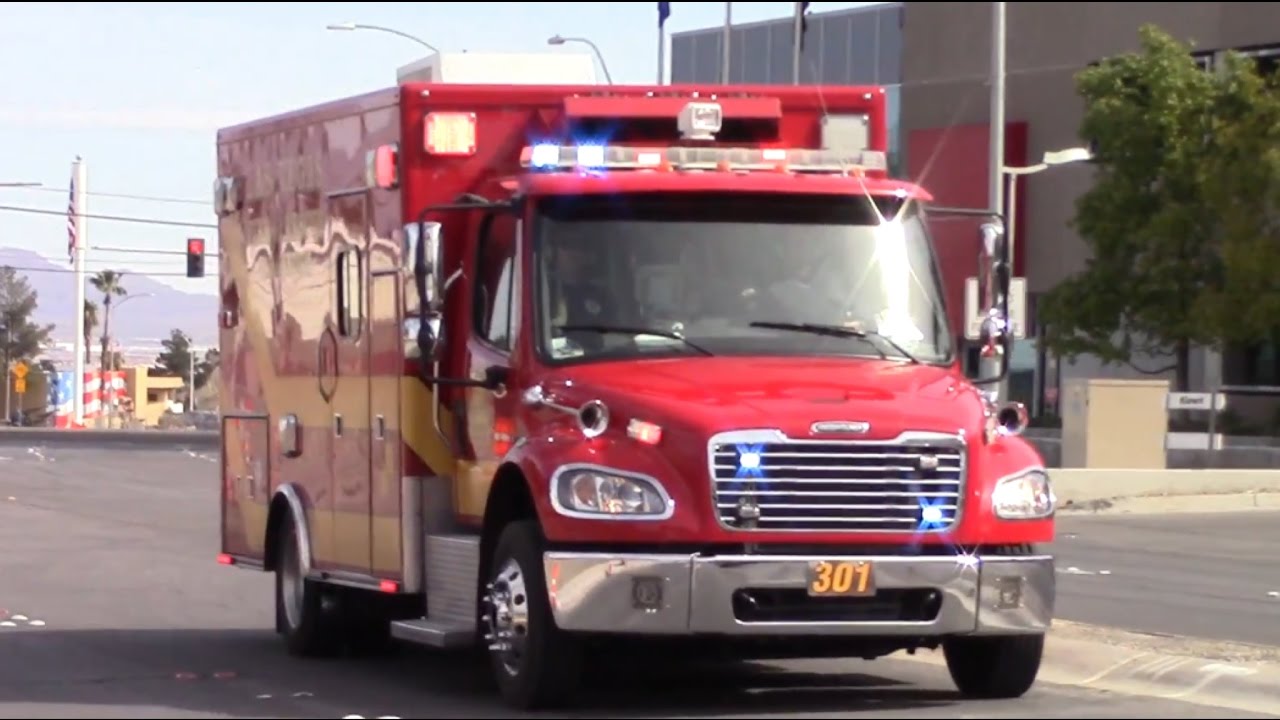 Las Vegas Fire & Rescue - Rescue 301 responding (Horn) - YouTube