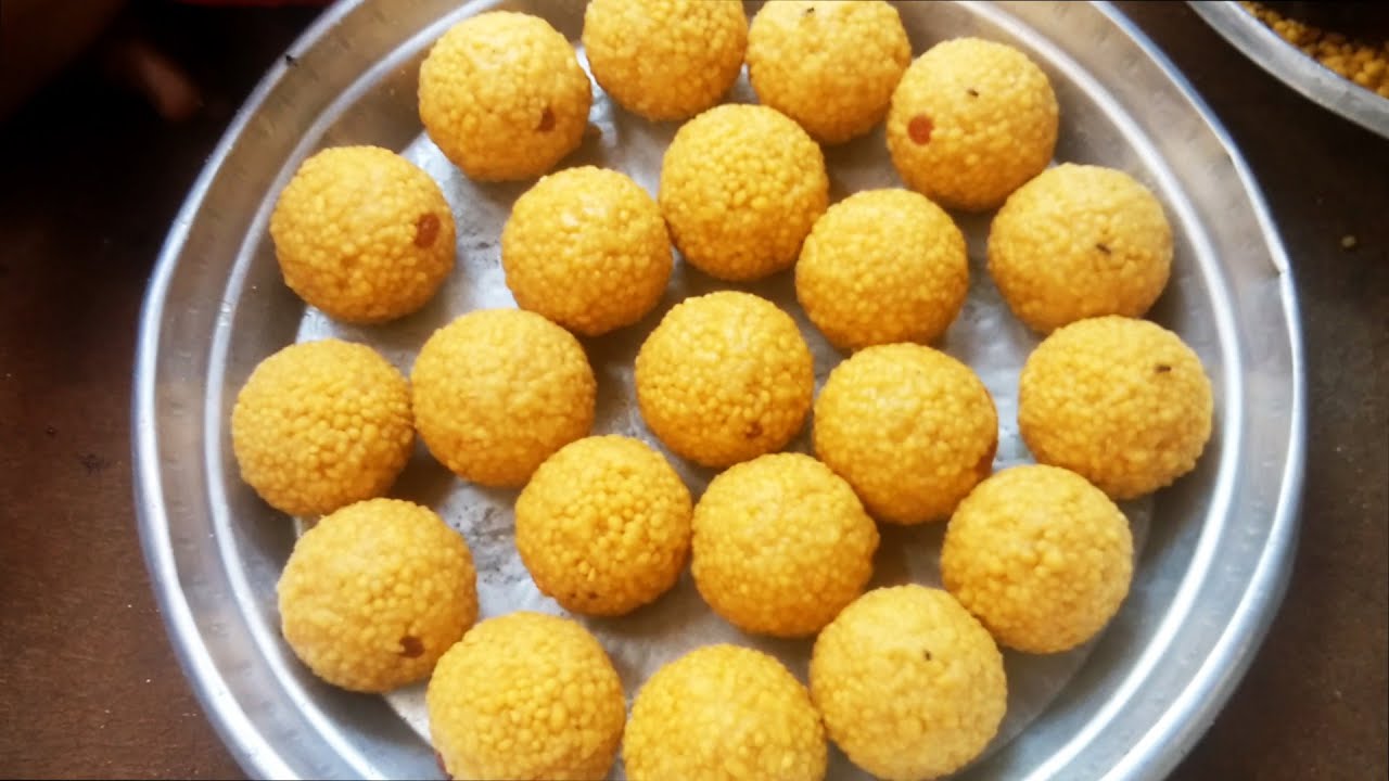 Big Size Boondi Ladoo Making in Village | Boondi Laddu - YouTube