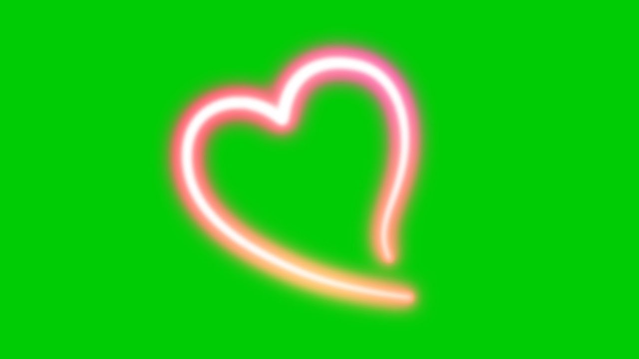 Animated drawing of love heart | No Copyright Green Screen effect 4K ...