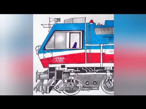 WDP4D Locomotive Drawing || Indian Railways Drawing - YouTube