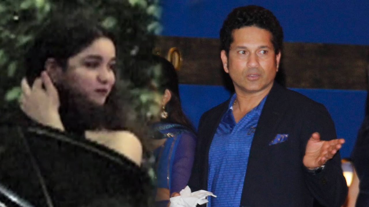 Sachin Tendulkar With CUTE Daughter Sara At Mumbai Indians IPL 10 Party ...
