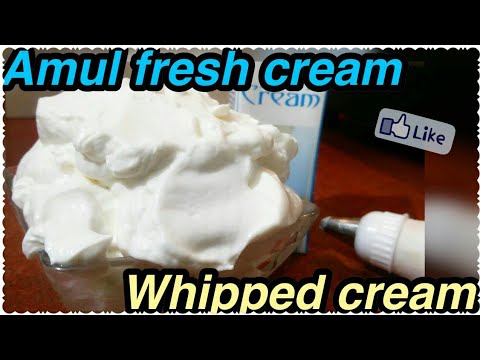 How To Make Whipped Cream With Amul Fresh Cream/No Icing Sugar | Cook ...