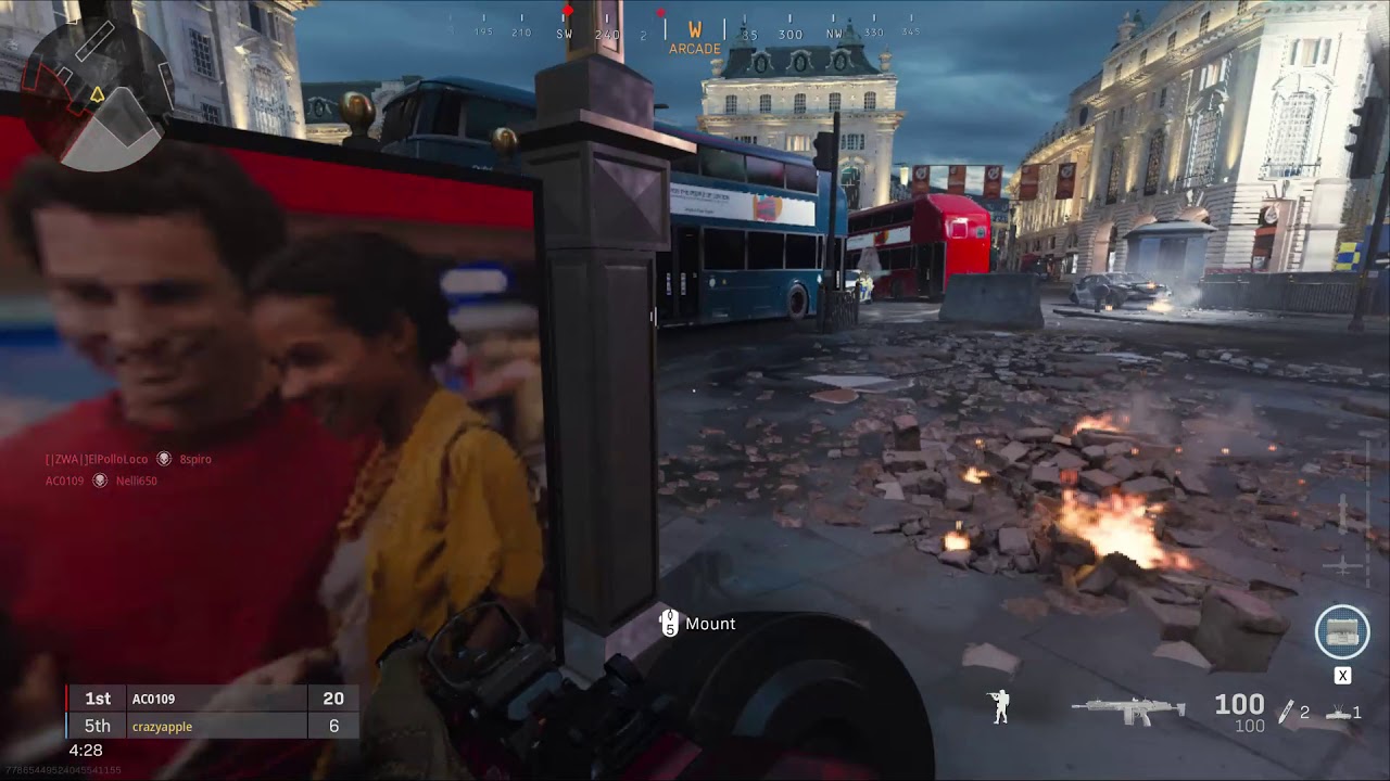 Call of Duty Modern Warfare - Free for All at Piccadilly, placed 3rd ...