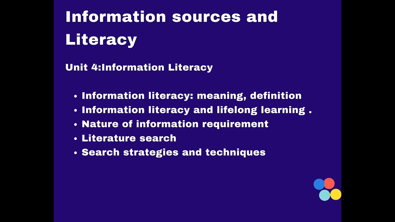 Information literacy | Lifelong learning | Literature search | Search ...