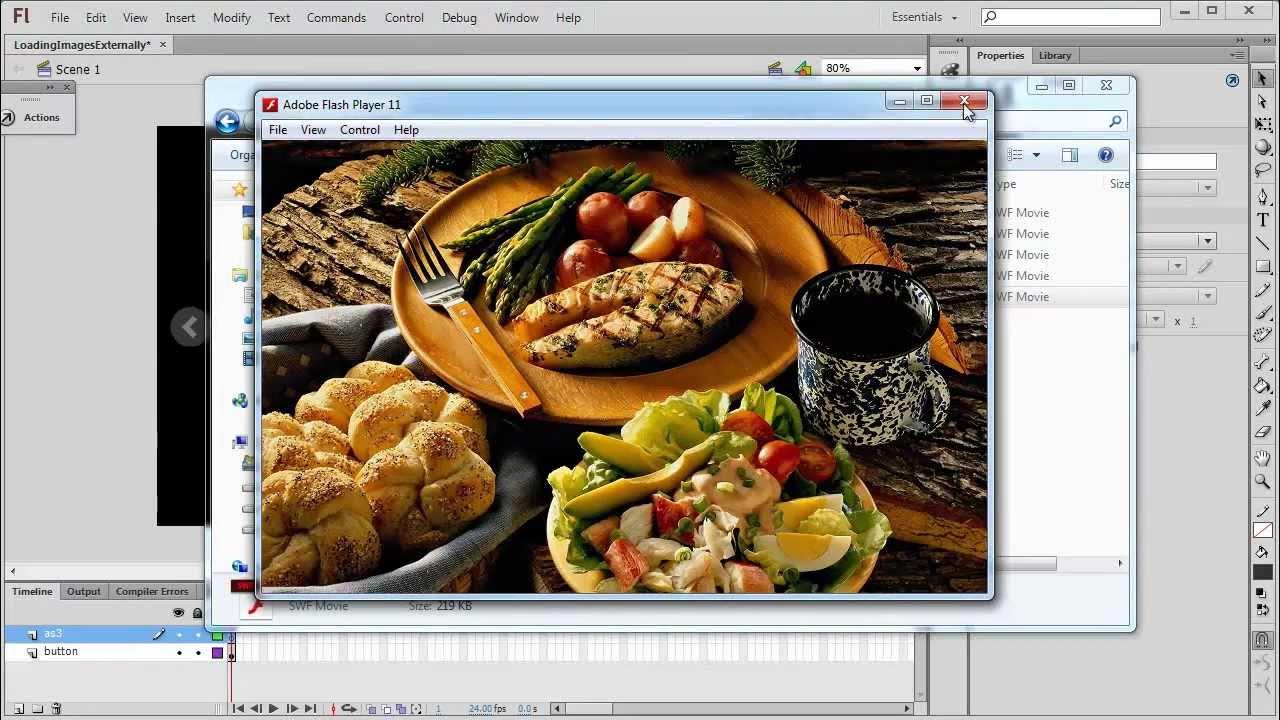 Flash CS 6 Tutorial: Loading SWF's from an External Folder into a Flash Slideshow - YouTube