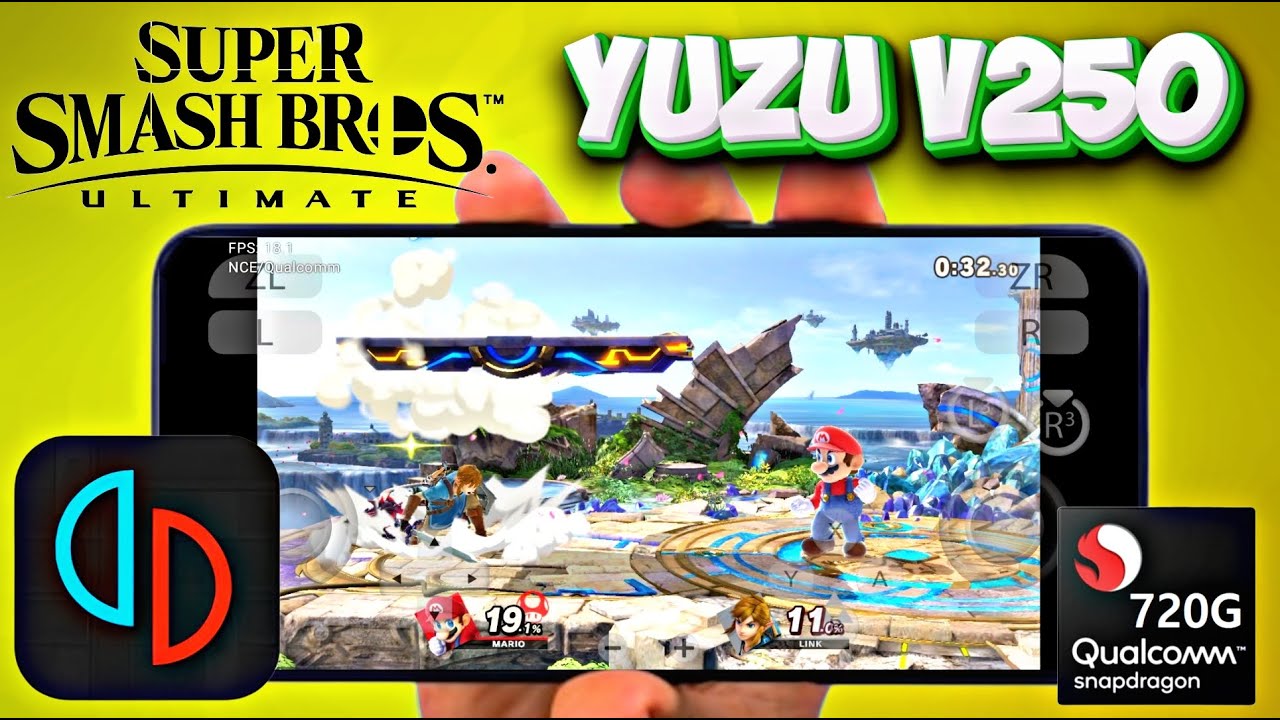 Super smash bros Ultimate en android Yuzu v250 gama media configuración ...