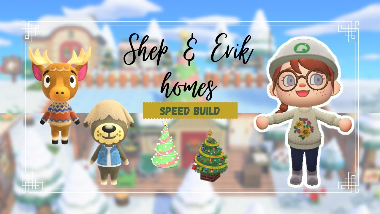 🎄⛸LET'S DECORATE SHEP AND ERIK HOMES AND YARD⛸🎄| Ep 9 | Animal Crossing ...