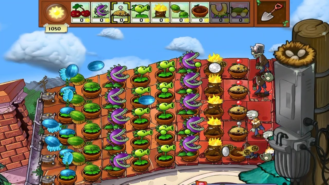 Plants vs Zombies Gameplay Survival Roof hd Mod Ep 148 / Pvz hd mod ...