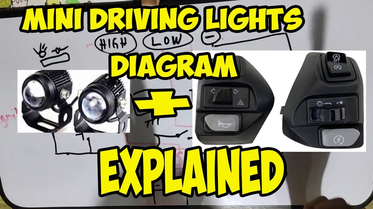 Mini Driving Light with Aerox Domino Switch with Explanation - YouTube