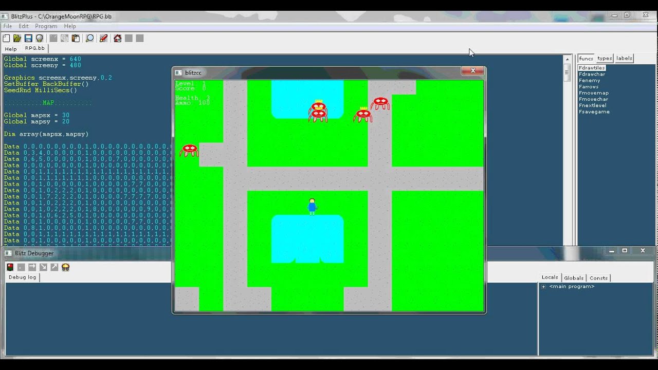 Advanced BlitzPlus Tutorial 15 - Creating an RPG :Part 15: Playerspawn point and boss AI - YouTube