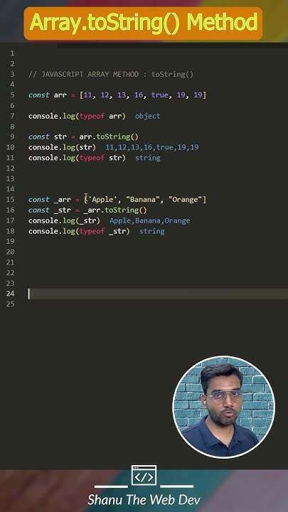 Javascript Tostring Method Javascript Js Array Arrayjavascript Coding Webdevelopment