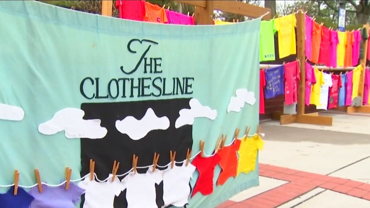 Annual clothesline project workshop bringing awareness - YouTube