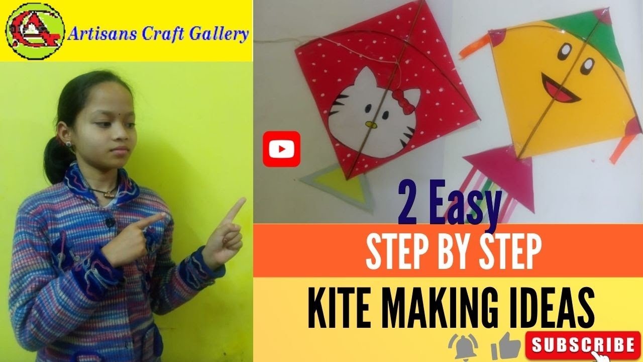 Easy kite making ideas/How to make kite at home/Patang keise banate ...