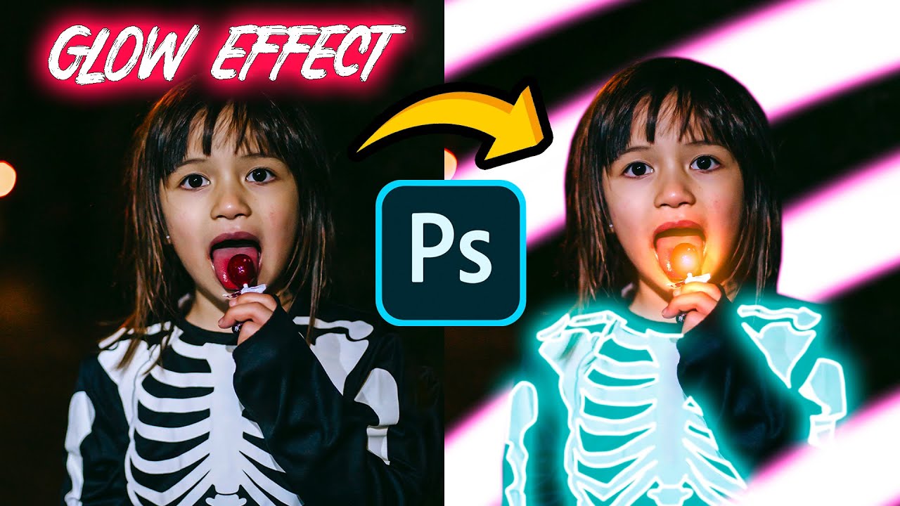Neon Glow Effect Photoshop Tutorial // Glowing Outline Effect 2022 ...