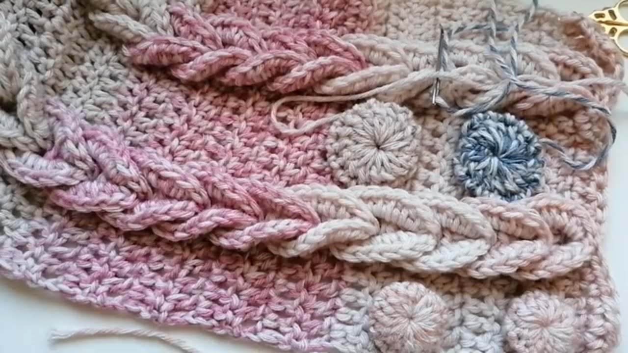 Crochet buttons for braided cowl Crochet Nuts - YouTube