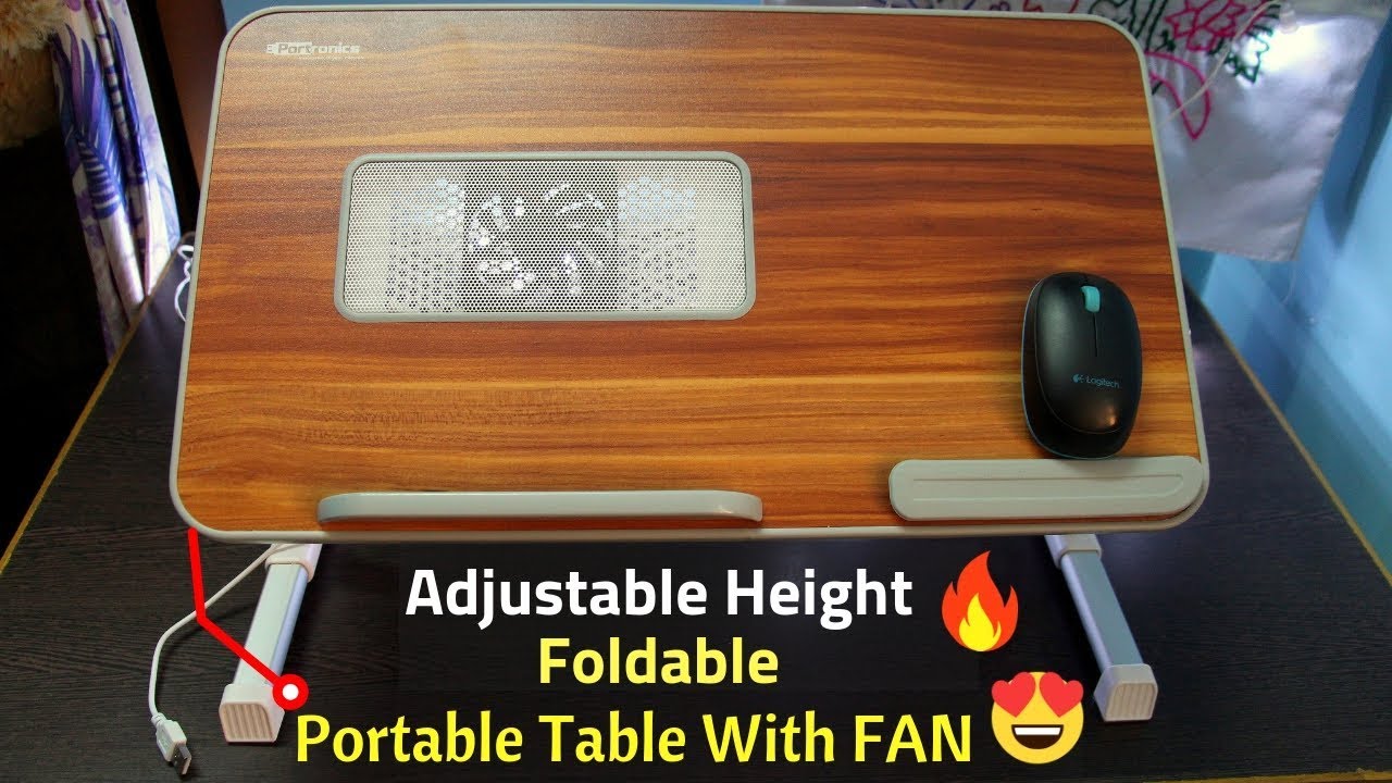 Unboxing & Review of Portronics Adjustable Laptop Table | Best Budget ...