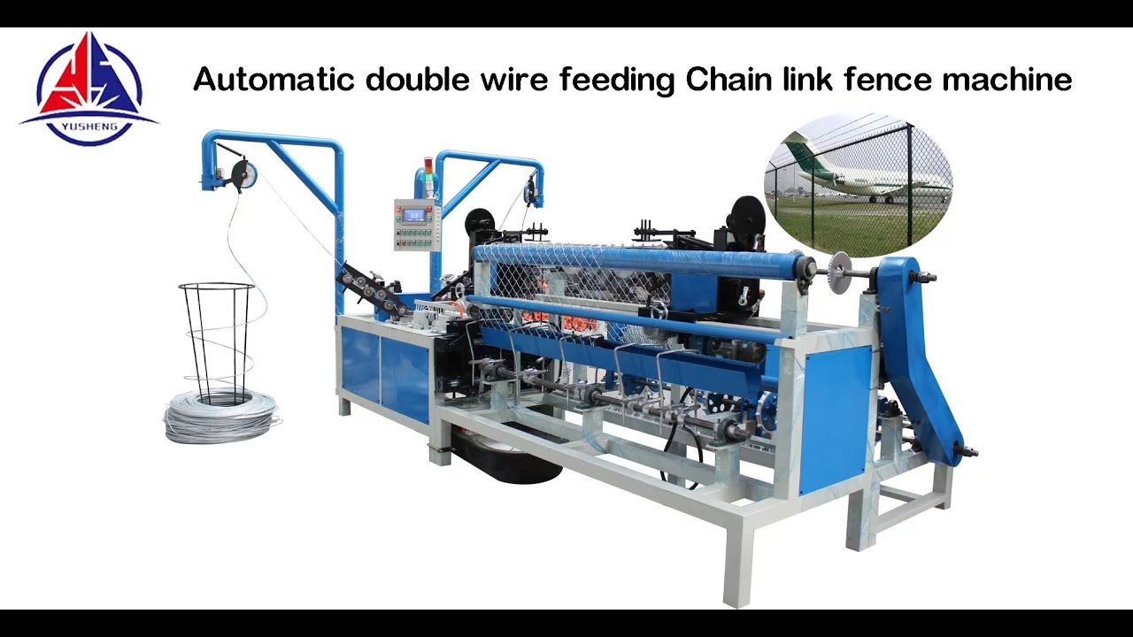 Automatic double wire feeding Chain link fence machine| Cyclone fence ...