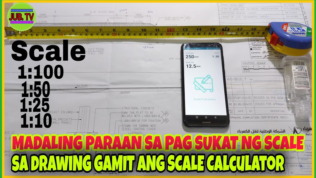 PAANO MAGSUKAT NG SCALE SA DRAWING GAMIT ANG SCALE CALCULATOR - YouTube