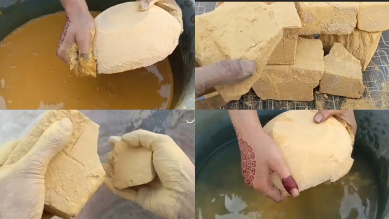 YELLOW MUD DIRT SATISFYING WATER+CLAYPOT CRUMBLING || SORRY FOR ...