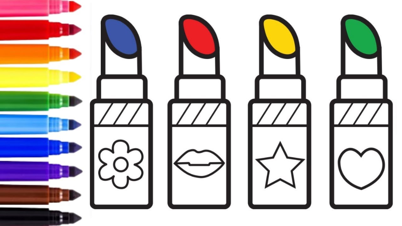 Como Desenhar e Colorir Batom | Desenhos para Crianças - YouTube