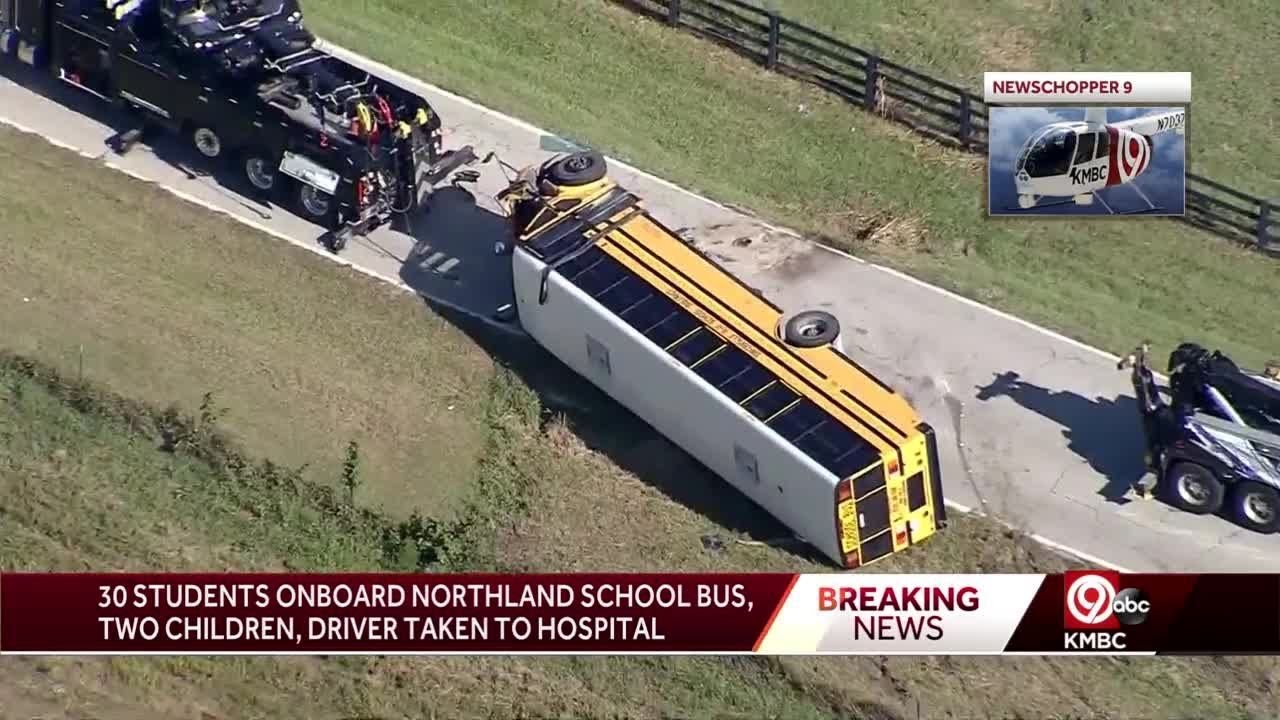 Two children, driver hurt in school bus crash - YouTube