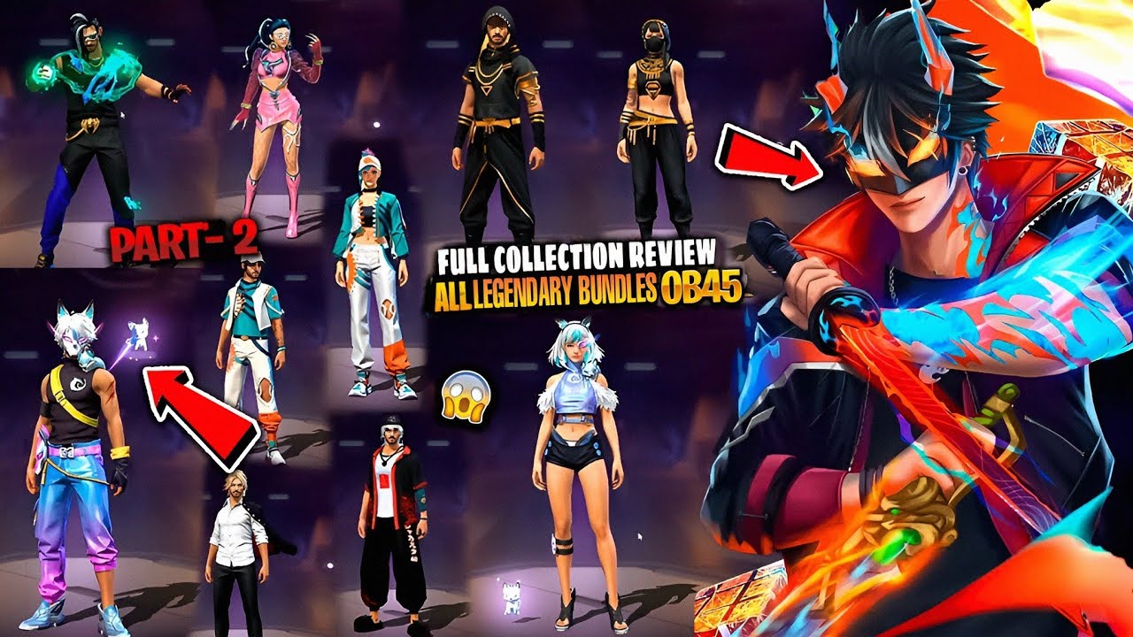 OB45 ALL BUNDLES REVIEW Part 02 - Free Fire New Legendary Bundles ...