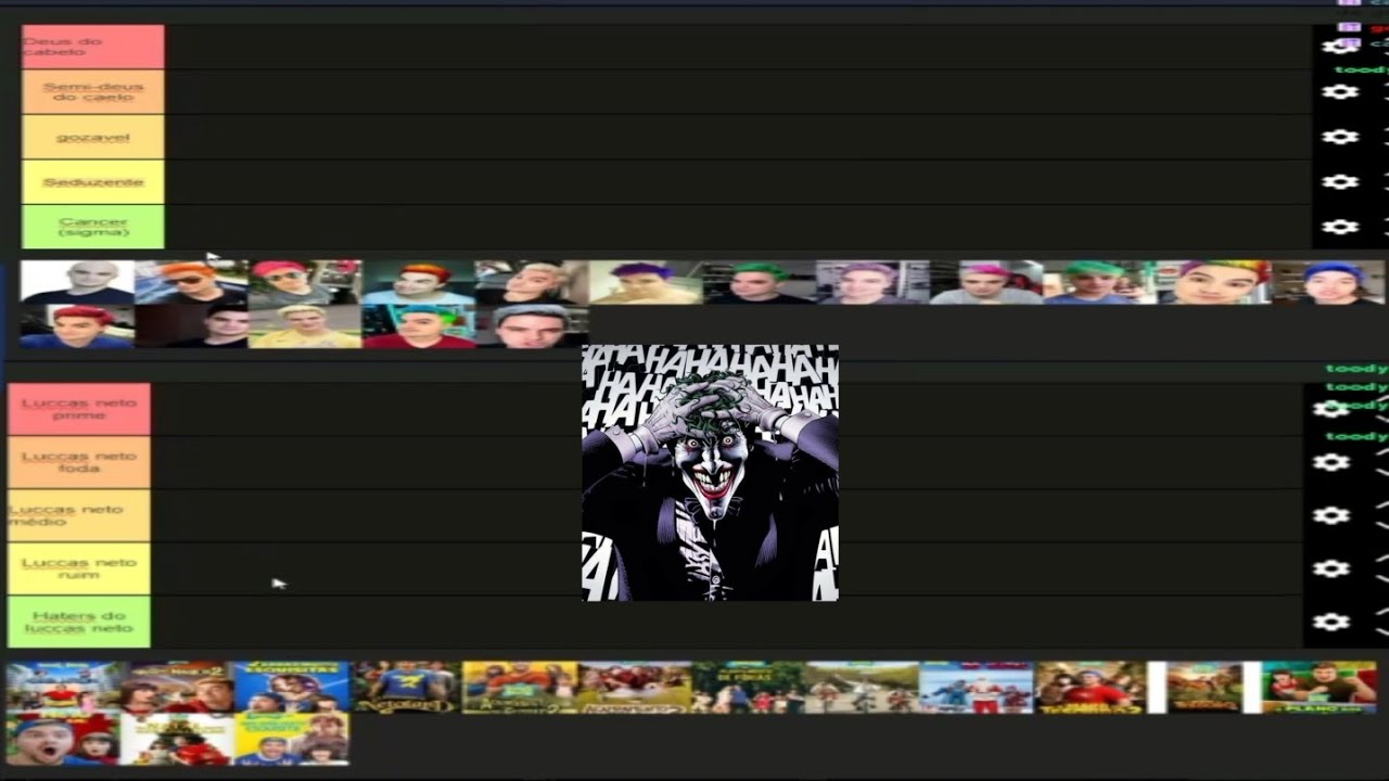 TIER LIST IRMÃOS NETOS KKKKKK (FILMES DO LUCCAS NETO E CABELO DO FELIPE ...