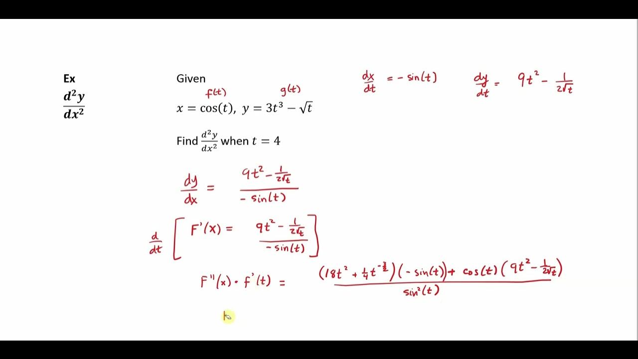 Second Derivative of Parametric Example - YouTube