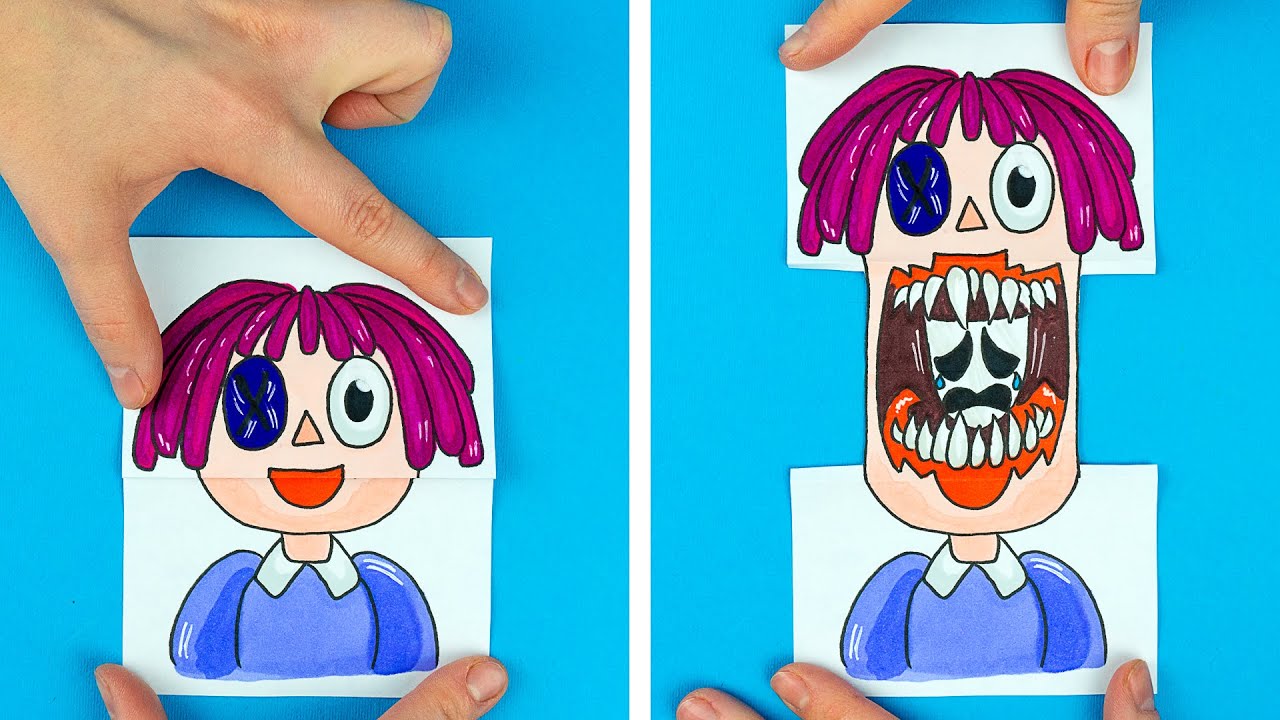 Paper Craft & Drawing GANGLE FACE & RAGATHA from The Amazing Digital ...
