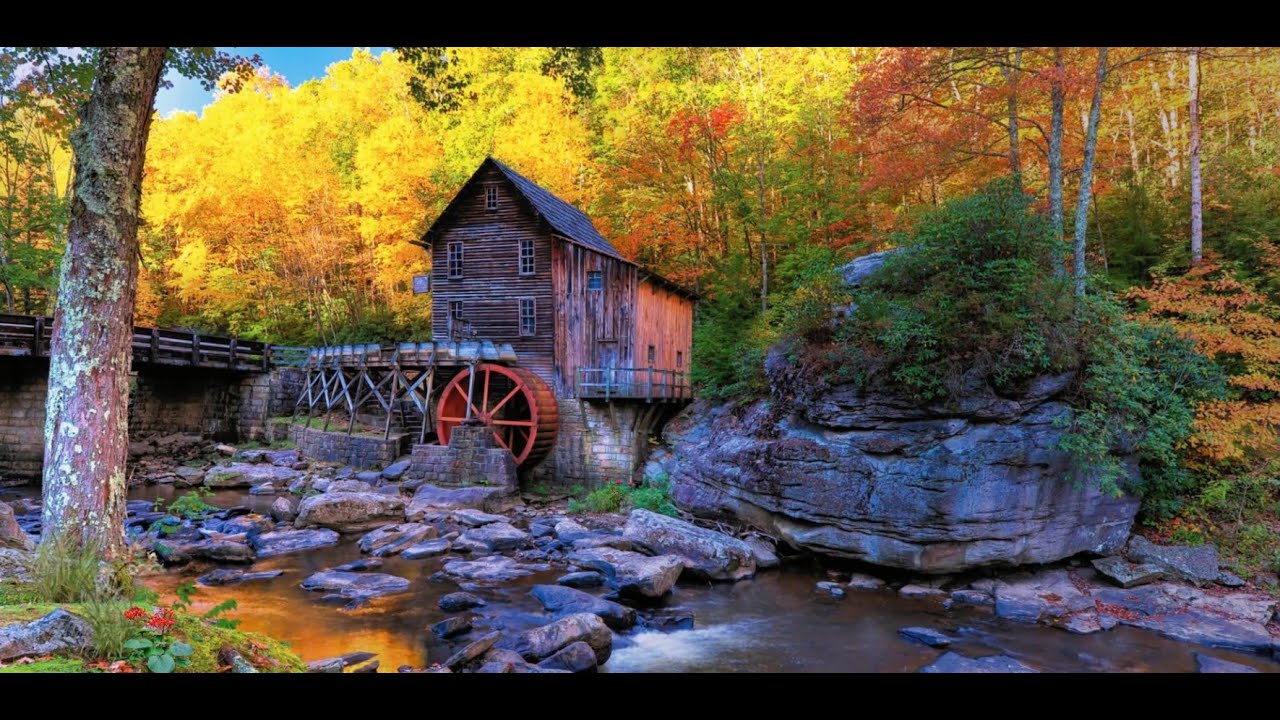 Acoustic Guitar - Edition 10 (Old Country Mill in Autumn with a Stream ...