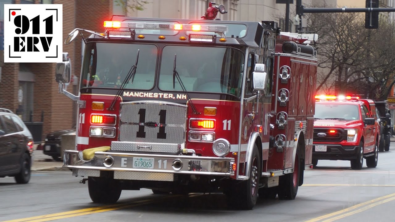 Manchester Fire Trucks Responding | Engine 11 and Car 1 - YouTube