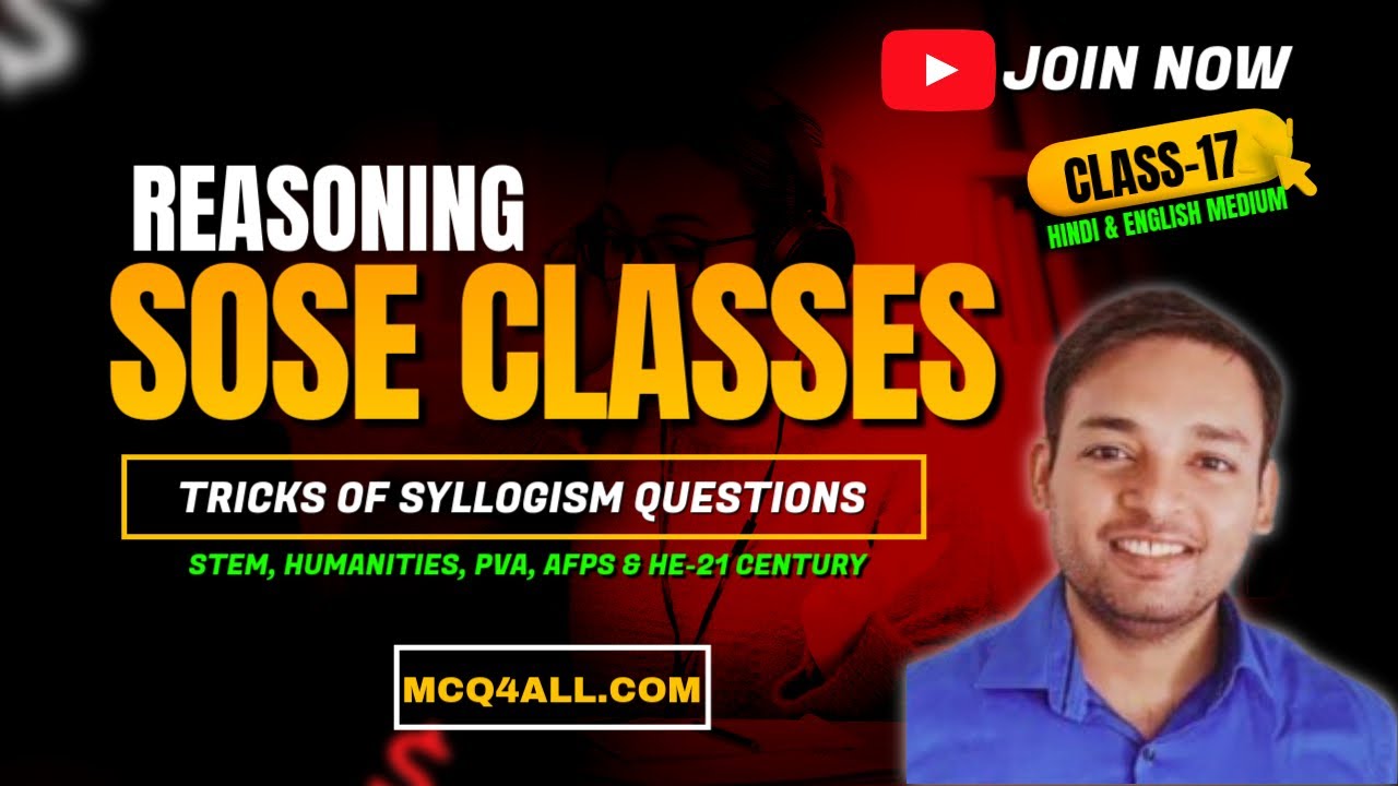 SOSE EXAM 2025 | Reasoning for SOSE 9th & 11th | Tricks of Syllogism ...