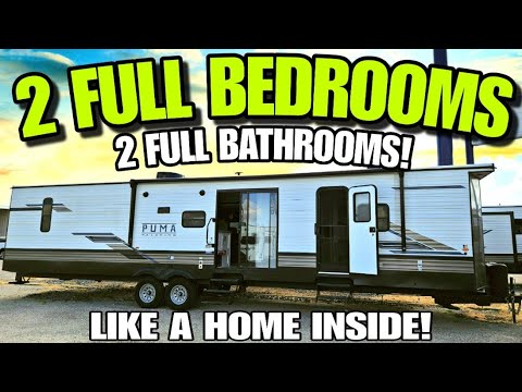 Crazy Long 43ft Travel Trailer RV! Palomino Puma Destination 39DBT ...
