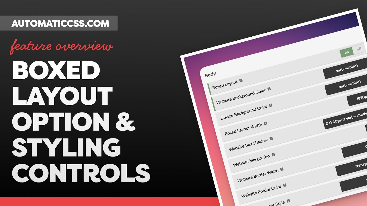ACSS 2.3 - Boxed Layout Option & Boxed Layout Styling - YouTube