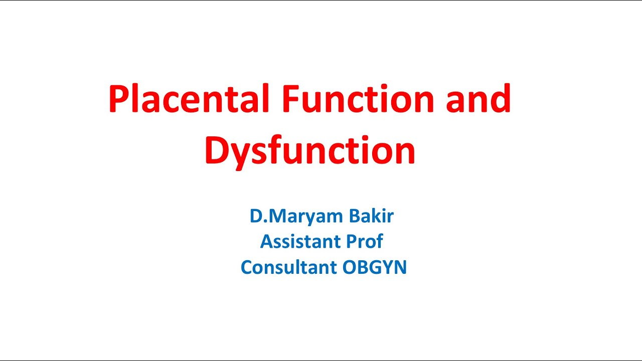 Revision Lecture 9 | Placental Function and Dysfunction - YouTube