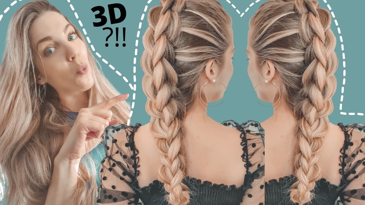 TRESSE 3D !! ASTUCE coiffure facile et rapide Coiffure simple pour tous ...