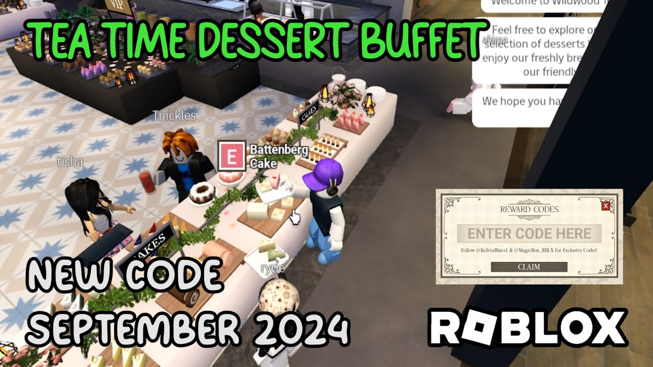 Roblox Tea Time Dessert Buffet New Code September 2024 - YouTube