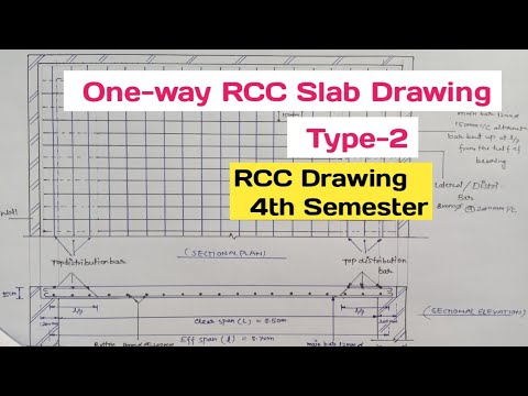 One-Way RCC Slab Drawing | RCC Drawing | Civil 4th Semester RCC Drawing ...