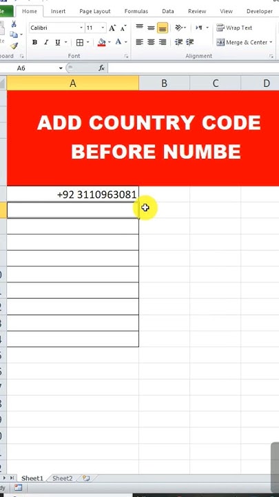 Add Country Code After Number In excel Advance excel #excelformula #shortsviral #reel #trending ...