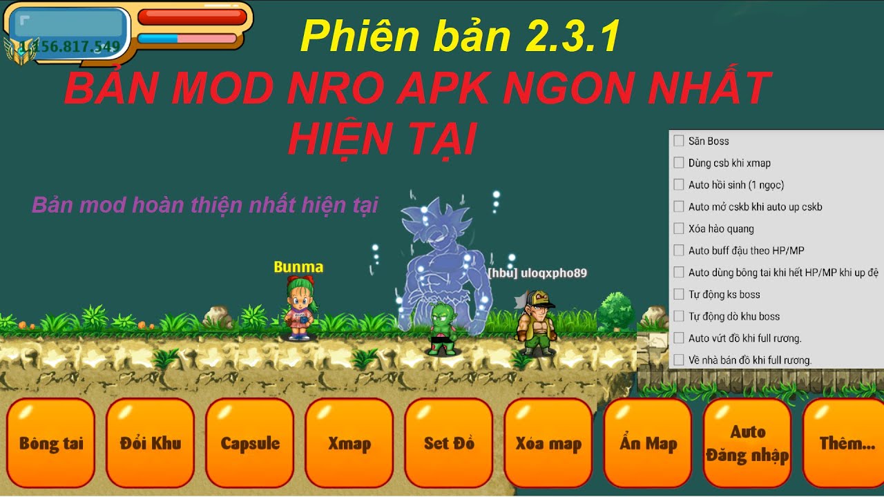 NRO Mod - Bản MOD NRO v231 [Beta] Mới Nhất full tính năng tại Ngọc Rồng ...
