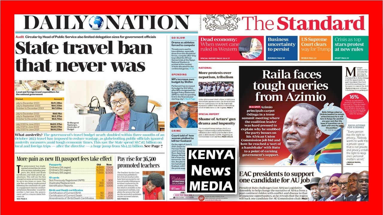 Newspaper Headlines of Daily Nation, The Standard, The Star & People ...