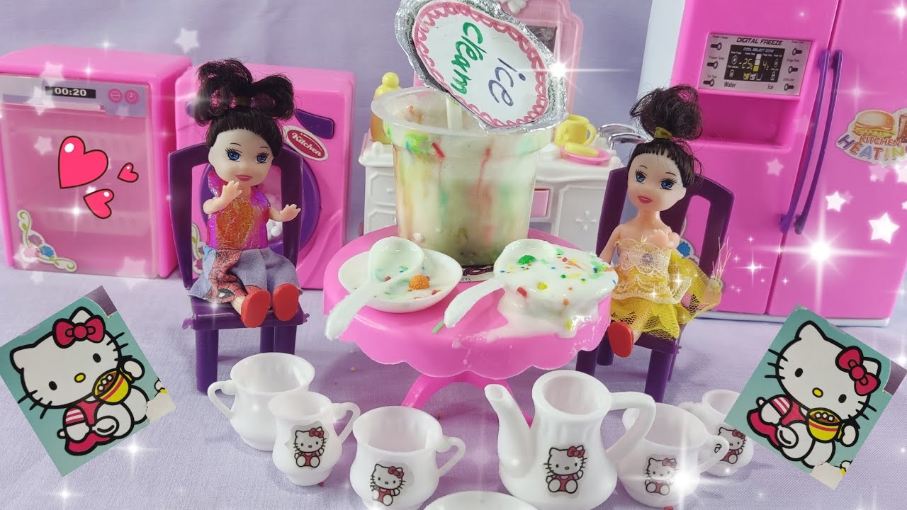 10 Minutes Satisfying with Unboxing Cute Pink Ice Cream, Hello Kitty ...