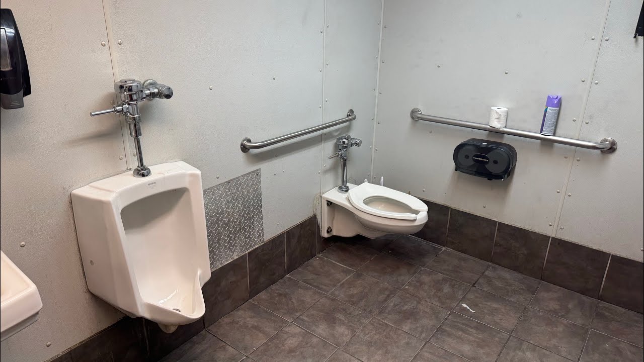 Grocery Store Restroom with Gerber north point toilet - YouTube