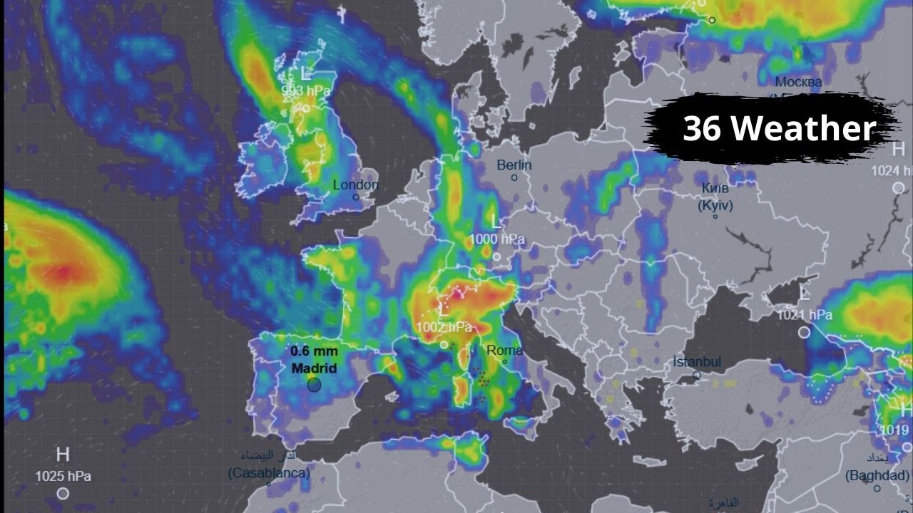 Europe Weather | April 22 , 2025 - ECMWF Model , Precipitation ( Rain ...