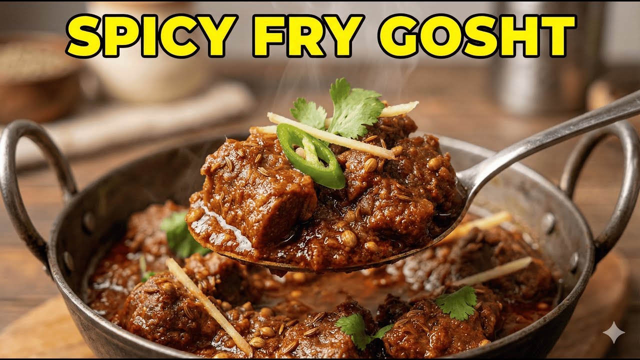 Chatpata Fry Gosht Recipe | Mutton Fry Masala | Easy & Spicy Bhuna ...