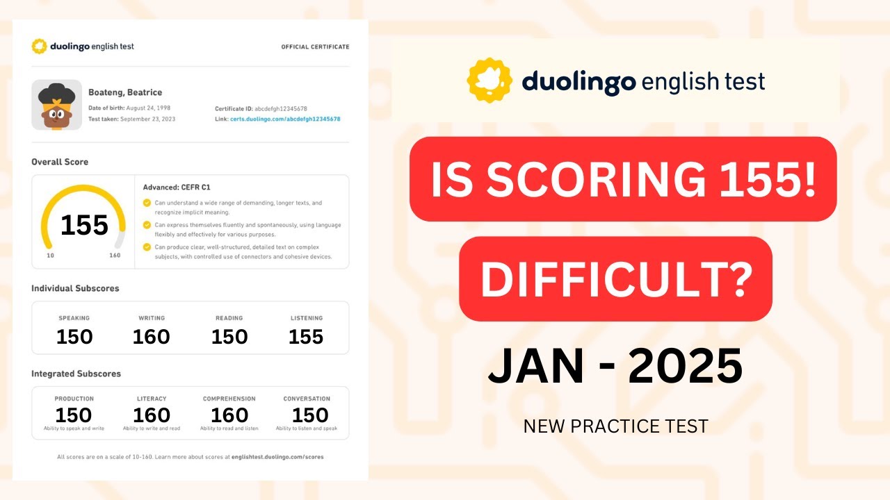 Duolingo English Test Practice | How did I score 155 in Duolingo ...
