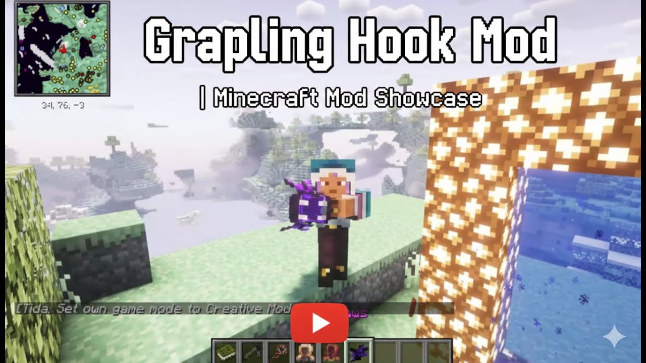 Grappling Hook Mod | Minecraft - Swing Like a Super Spider! - YouTube